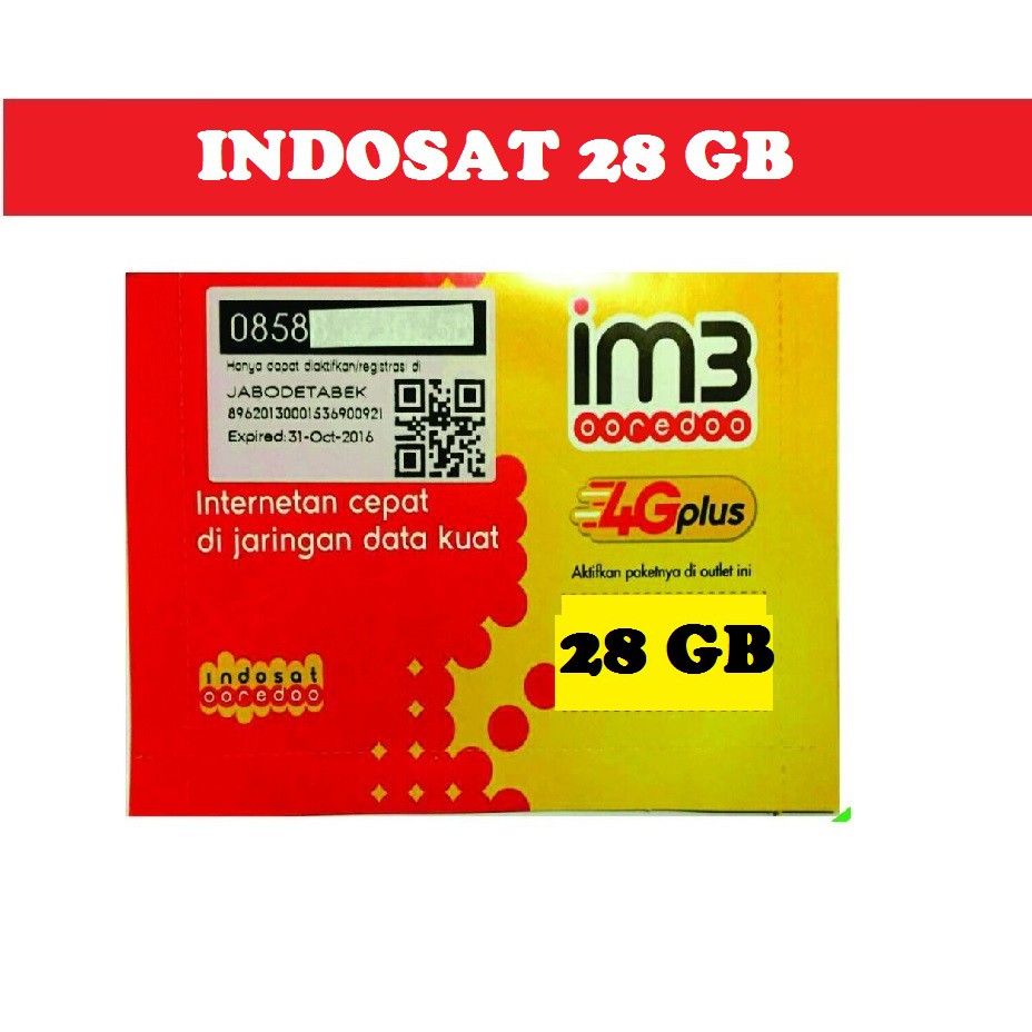 Jual Kartu Perdana Im3 Mentari Indosat 28 Gb, 28 Gb 3 Bulan | Shopee ...