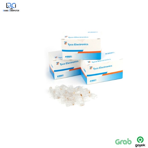 Jual Connector RJ45 AMP Box Tyco Electronics isi 100pcs | Shopee Indonesia