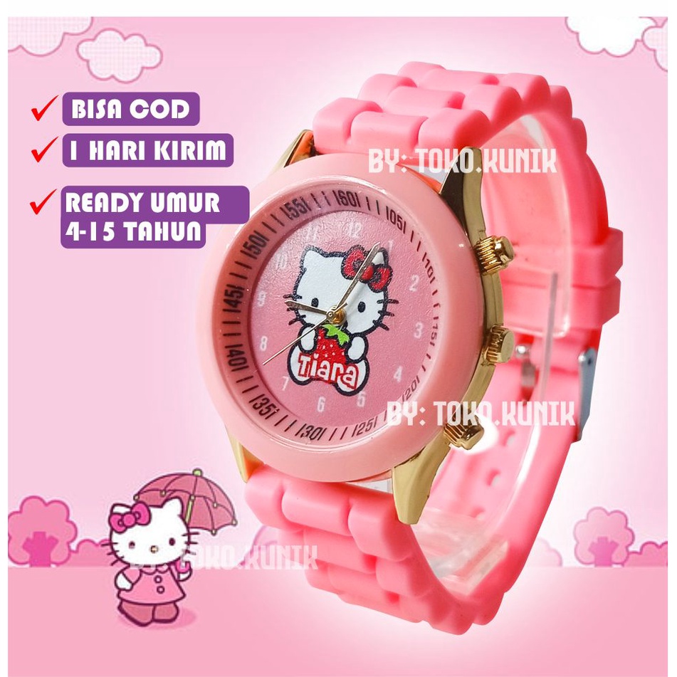 Jual Jam Tangan Anak Hello Kitty - Jam custom Hello kitty - Bisa Pakai ...