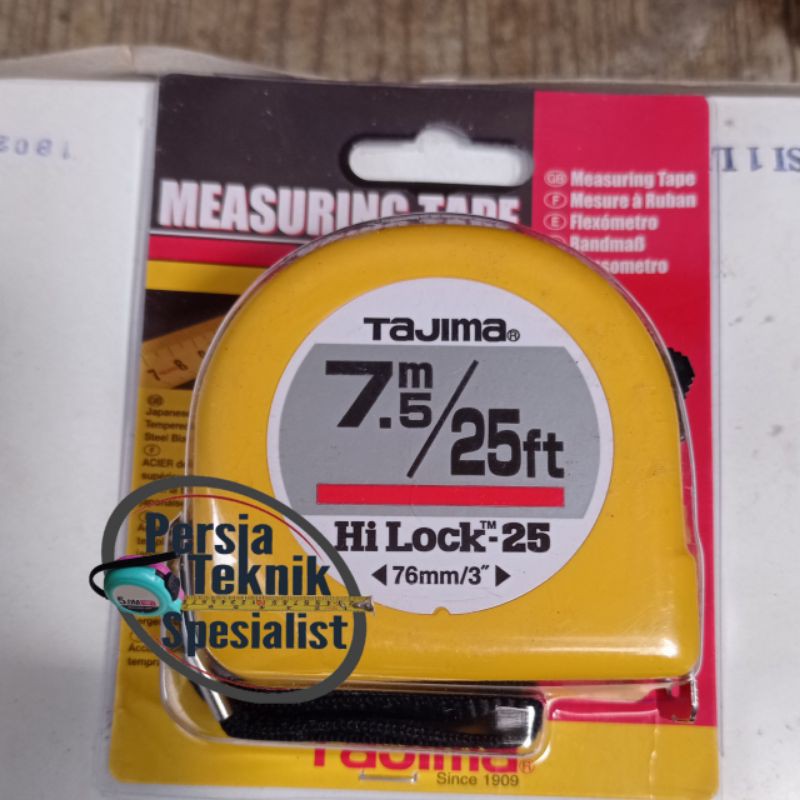 Jual Meteran hi lock TAJIMA 7.5 METER / 25 FT measuring tape | Shopee ...