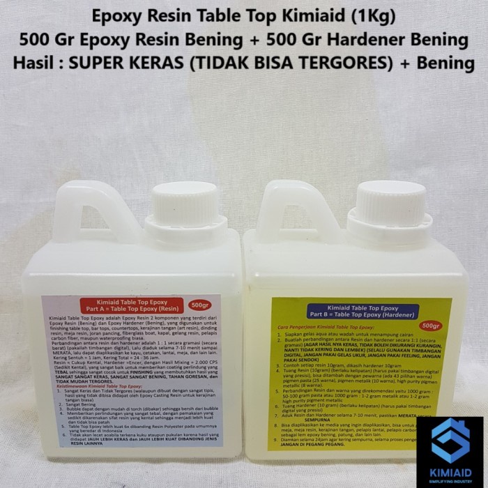 Jual Epoxy Resin Bening - 1 Kg - Epoxy Resin Table Top - Resin Bening l ...