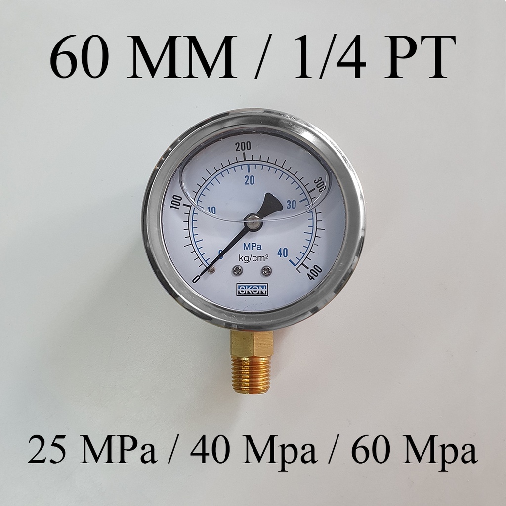 Jual Pressure Gauge 25 / 40 / 60 MPa 60mm 1/4 PT Manometer Stainless 60 mm 25MPa 40MPa 60MPa ...