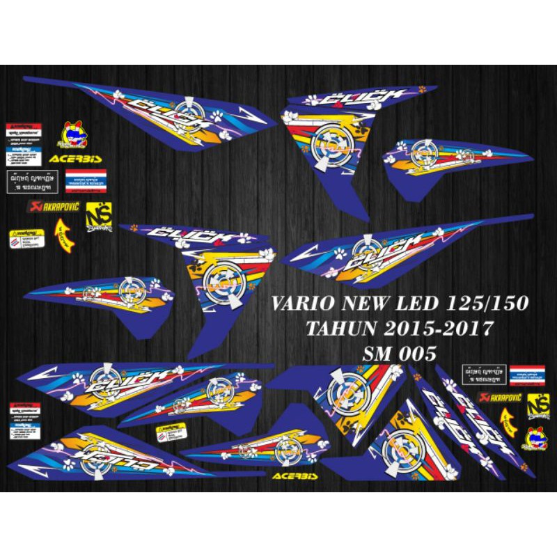 Jual STIKER STRIPING MOTOR DECAL VARIASI HONDA VARIO NEW LED 125CC / 150 CC TAHUN 2015-2017 ...