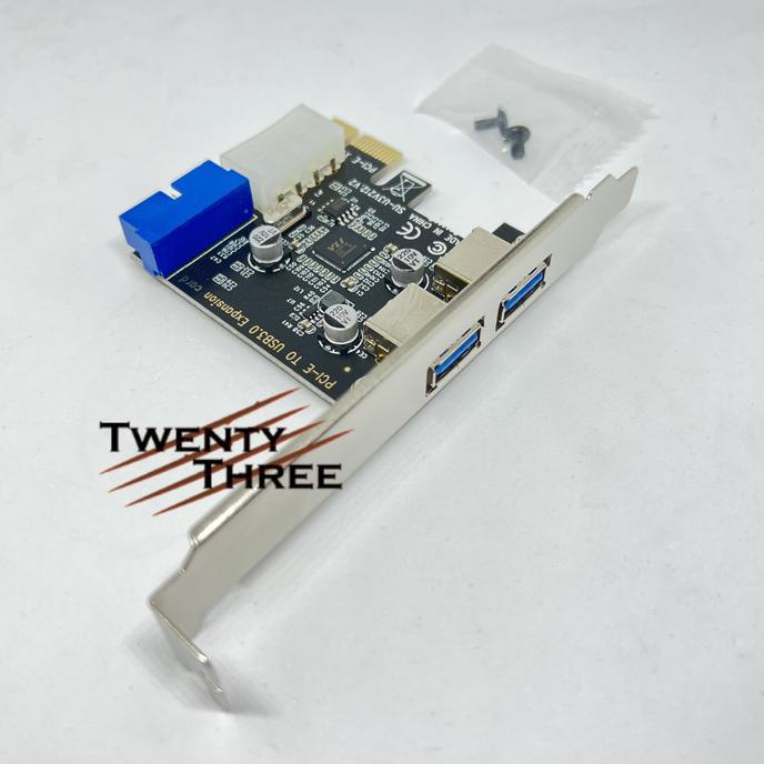 Jual Ready Pcie Usb 3.0 2 Port With 20 Pin Header Front Panel Pci-E X1 Card Berkualitas | Shopee ...