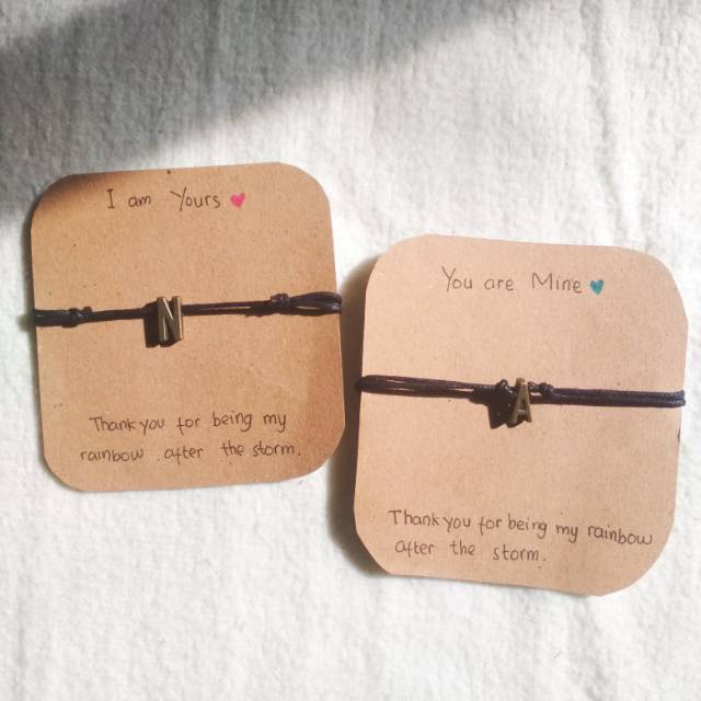 Jual Gelang Inisial Couple Simple Hitam ( Basic) | Shopee Indonesia