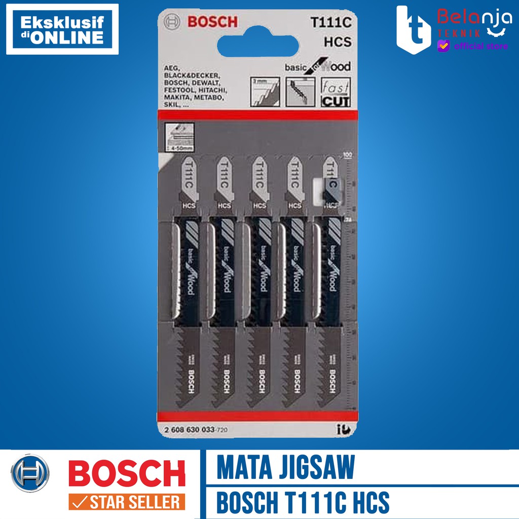 Jual Bosch Mata Jigsaw T111C HCS 10 mm For Wood Pisau Jigsaw Kayu Mata ...