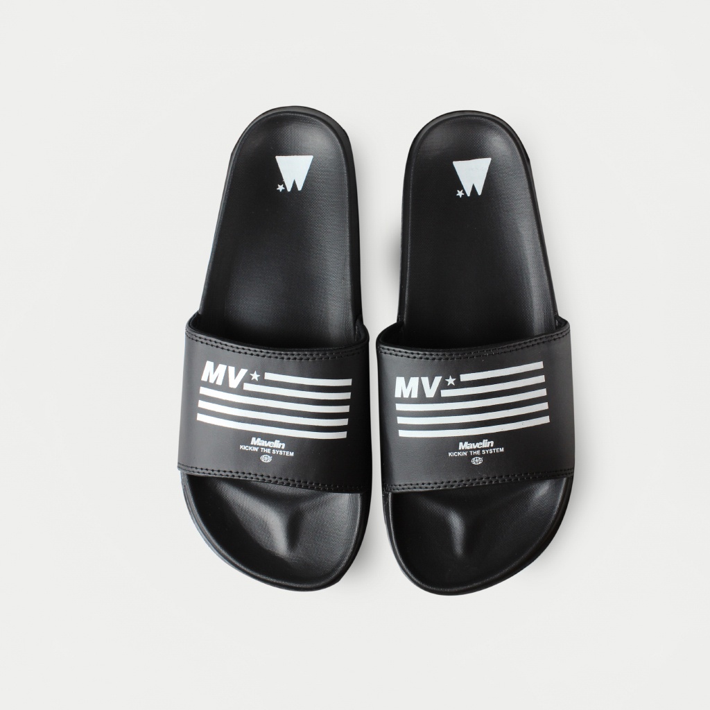 Jual Mavelin - MV Multiline Black | Slippers Slide | Sandal Pria ...