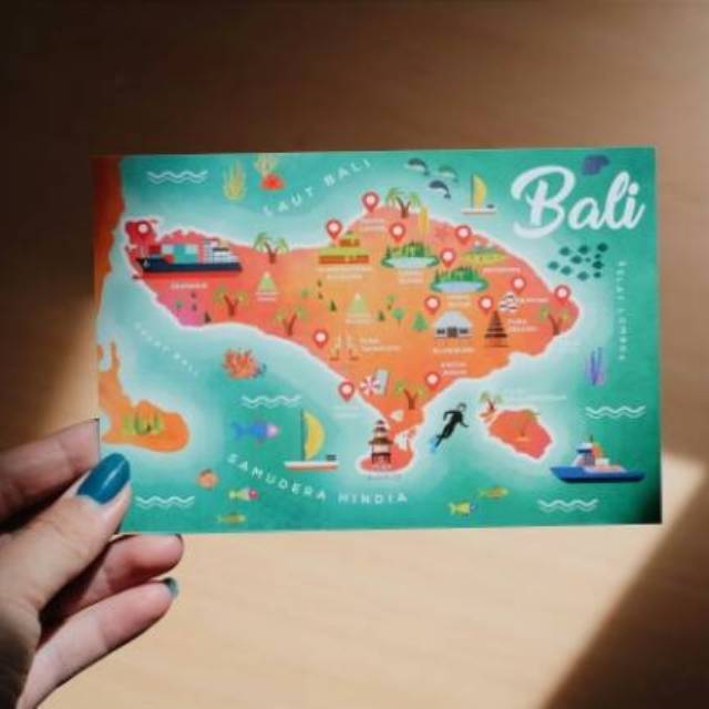 Jual BALI 03 MAP CARD SERIES KOTA INDONESIA ILUSTRASI KARTU POS ...