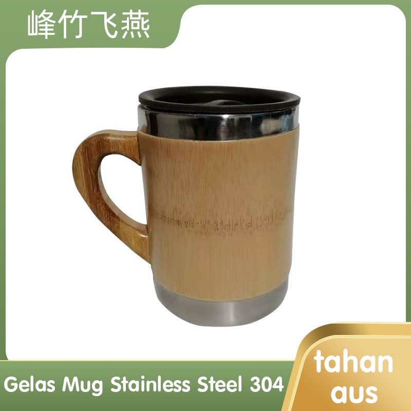 Jual Gelas Mug Stainless Steel 304 Gelas Air dengan Tutup Gelas Kreatif ...
