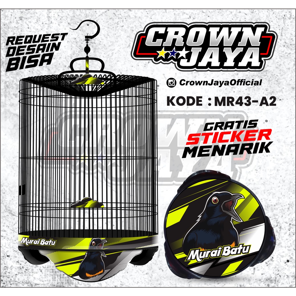 Jual Sticker Tebok Murai Batu - Stiker Decal Tebok Sangkar Murai / Sangkar Kacer - Stiker Murai ...