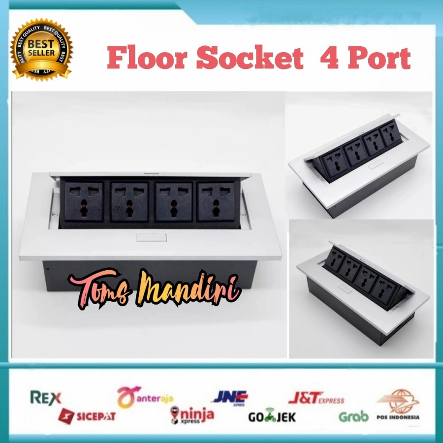 Jual floor socket lantai meja panel 4 port lobang listrik | Shopee ...