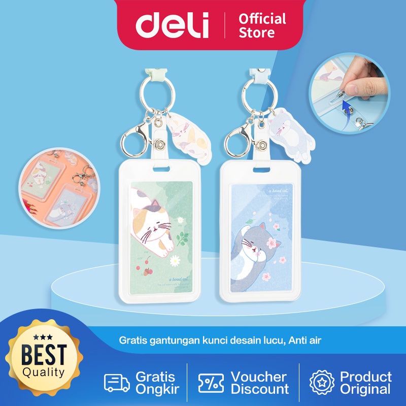 Jual Deli Cute Name Badge Bored Cat / Nametag gambar kucing gratis ...
