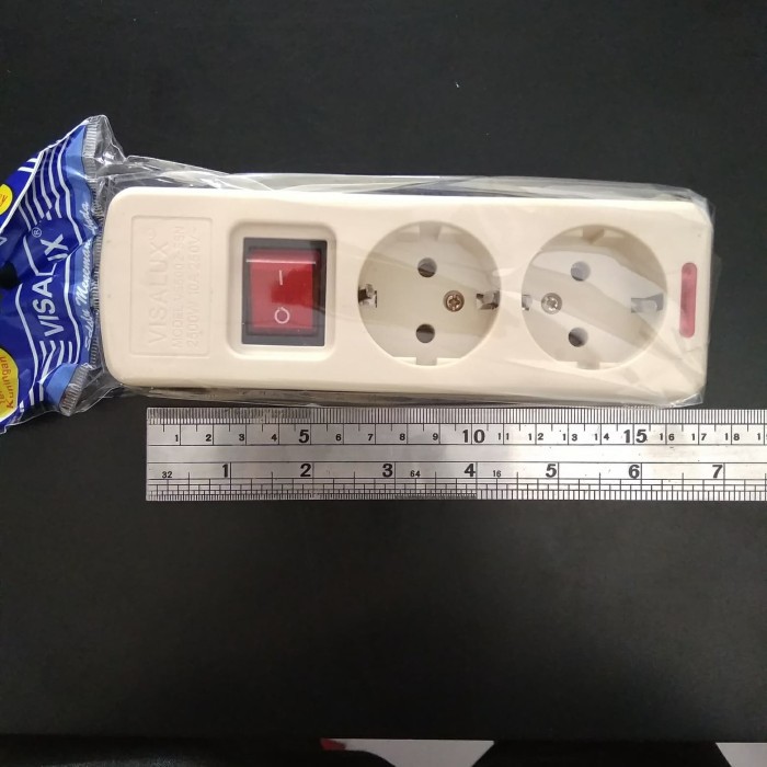 Jual Visalux VS6002 Socket dengan Switch 10A 250V 2 Port Tanpa Kabel ...