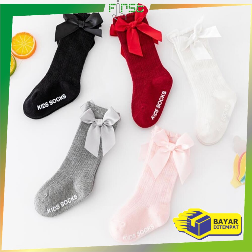 Jual FH-P89 Kaos Kaki Anak Perempuan Panjang Pita Anti Slip Kaos Kaki ...