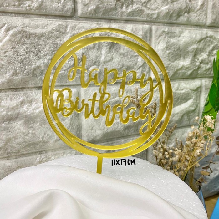 Jual CAKE TOPPER LINGKARAN CIRCLE HAPPY BIRTHDAY TOPPER - DEKORASI KUE ...