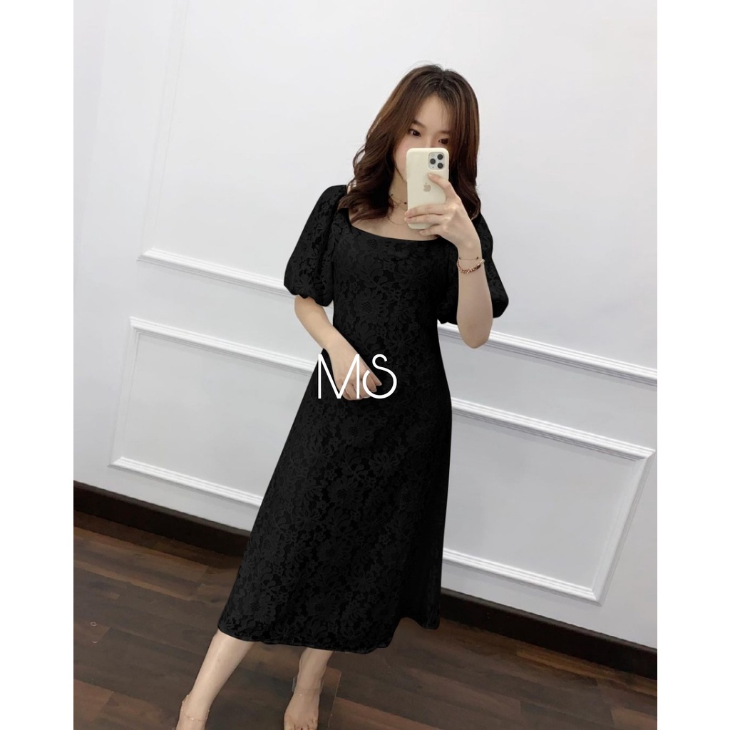 Jual BISA COD - DRESS SCARLET BRUKAT 3 UKURAN / MIDI DRESS BROKAT ...