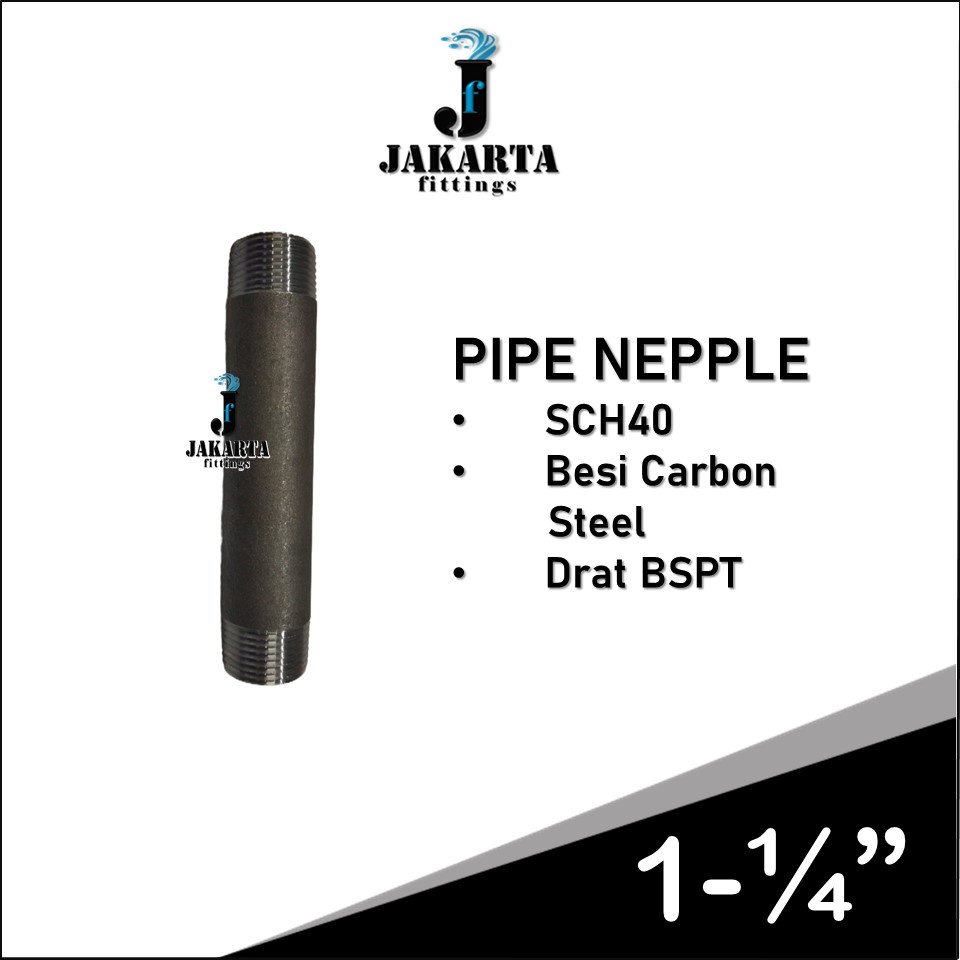 Jual PIPE NEPPLE PIPA NIPEL BESI CS CARBON STEEL SCH40 SCH 40 1 1/4 ...