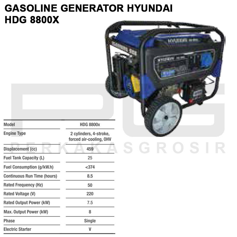 Jual Gasoline Generator HYUNDAI HDG 8800X Genset Hyundai HDG-8800X ...