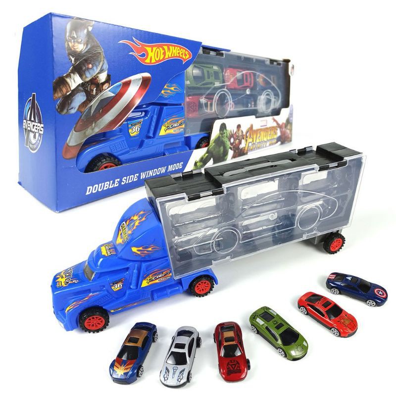 Jual Mainan Mobil Truck Container Avengers/Mainan Mobil Truk Avengers ...