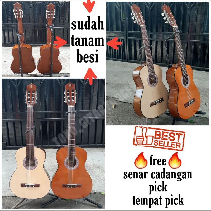 Jual gitar akustik klasik yamaha senar nilon ukuran 3/4 neck tanam besi | Shopee Indonesia