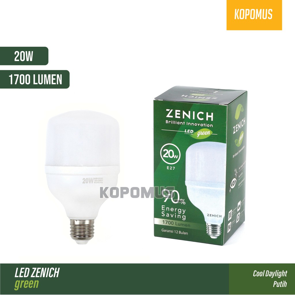 Jual Lampu Led Zenich 20W 20 watt Bohlam Hemat Energi Kapsul Terang ...