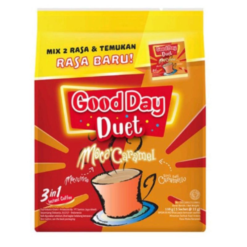 Jual Kopi Rasa Baru Good Day Duet 3in1 (5 sachet @ 22 gram) Instant ...