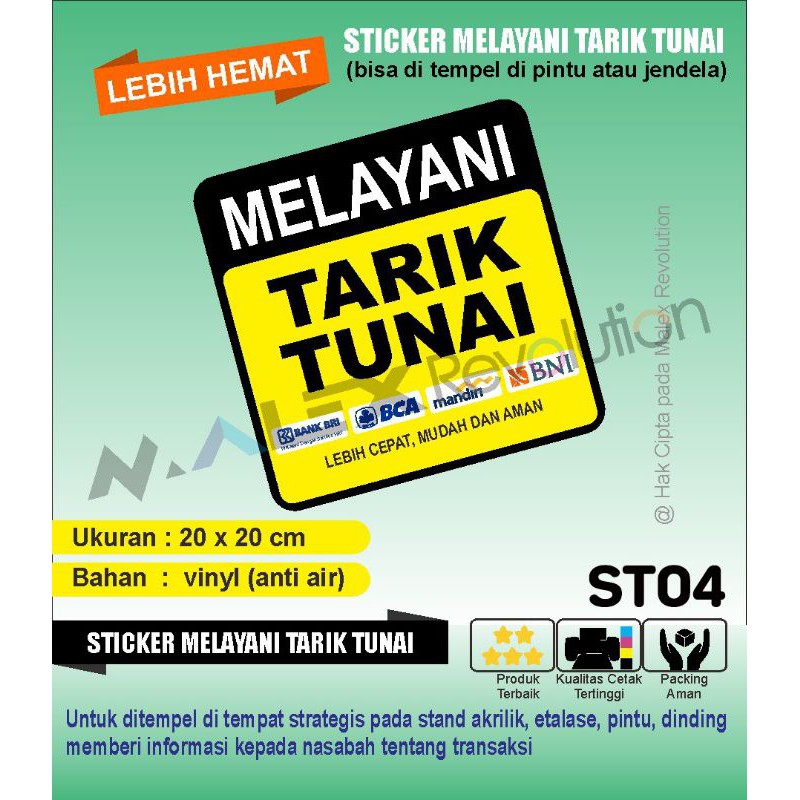 Jual sticker tarik tunai | Shopee Indonesia
