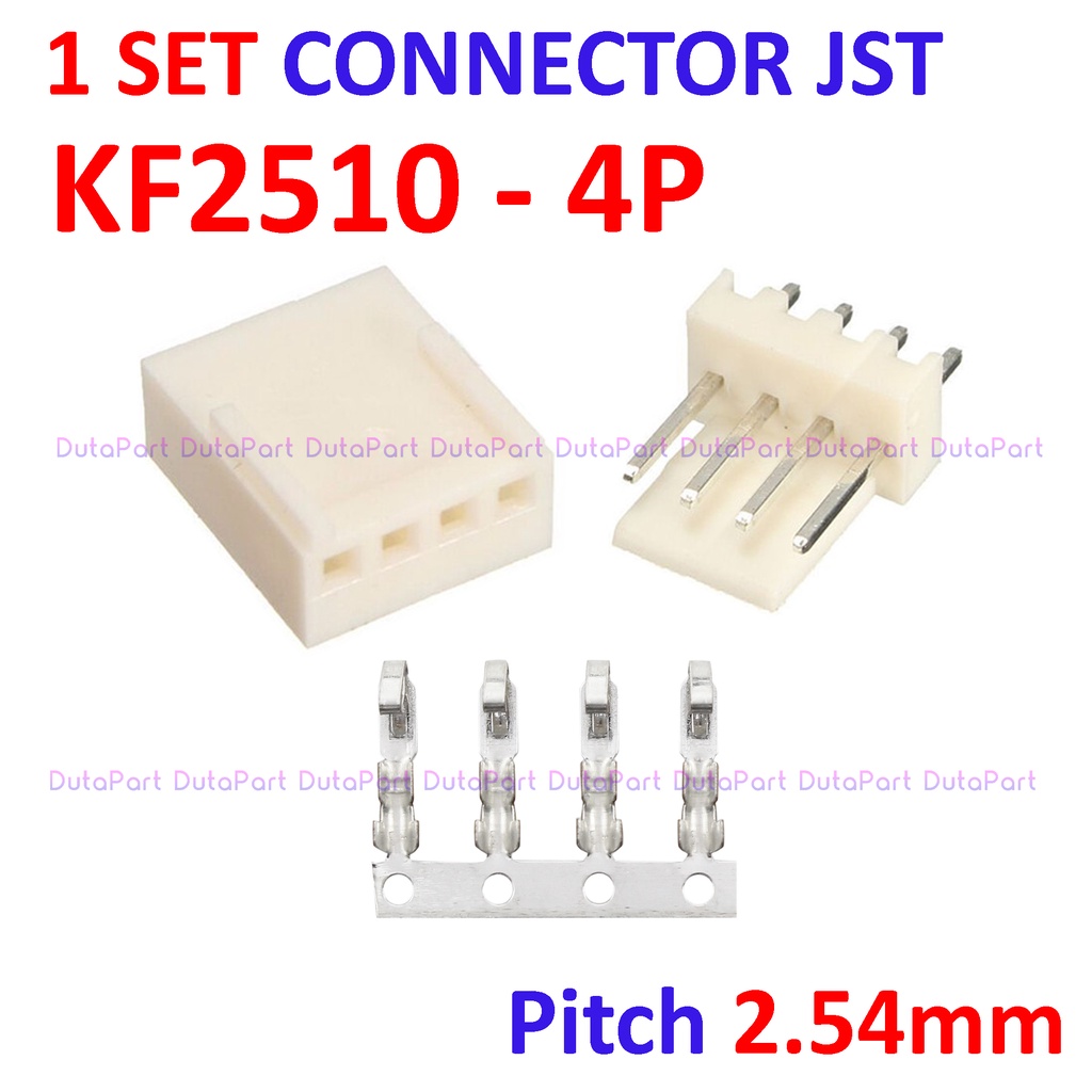 Jual 1 SET Connector JST KF2510 - 4P - Male Female Pin Kaki Lurus 2.54mm | Shopee Indonesia