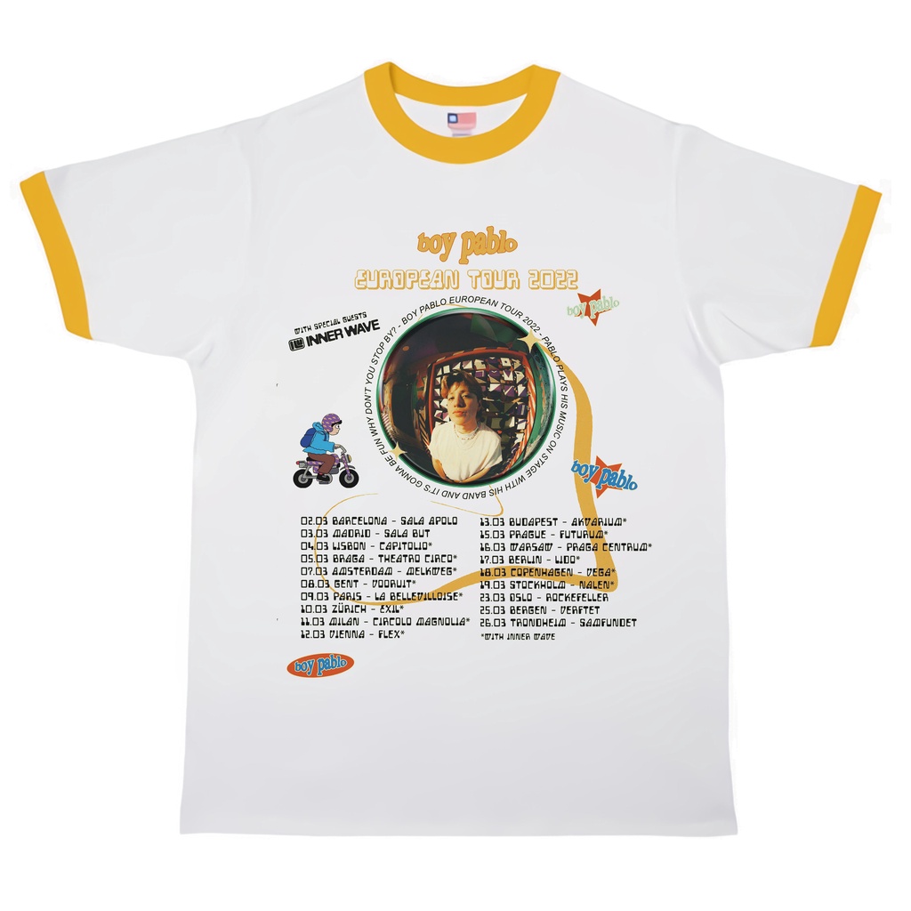 Jual TSHIRT RINGER BOY PABLO TOUR | UNISEX | KAOS BAND RINGER | NSA 24S ...