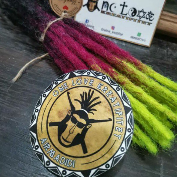 Jual rambut gimbal pink magenta gradasi hijau stabilo | Shopee Indonesia