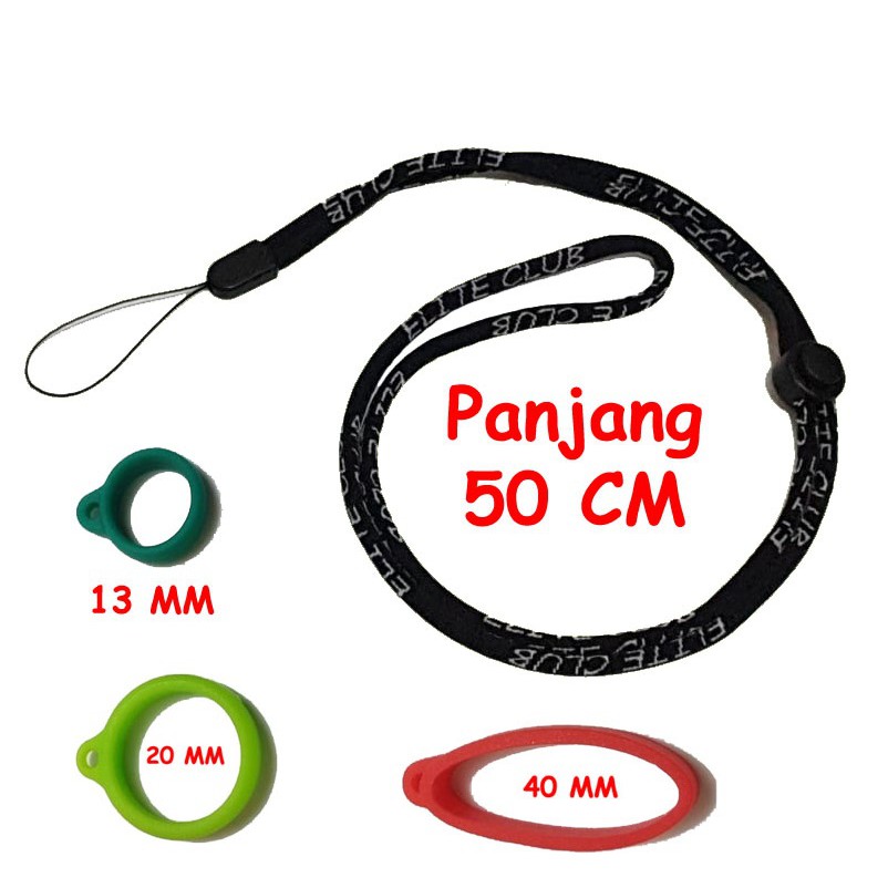 Jual Tali Kalung Lanyard Adjust Bulat Warna Ring 13 20 40 MM | Shopee ...