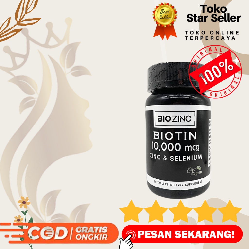 Jual BIOZINC ( Biotin 10000 mcg zinc & Selenium ) - Biotin 60 kapsul ...