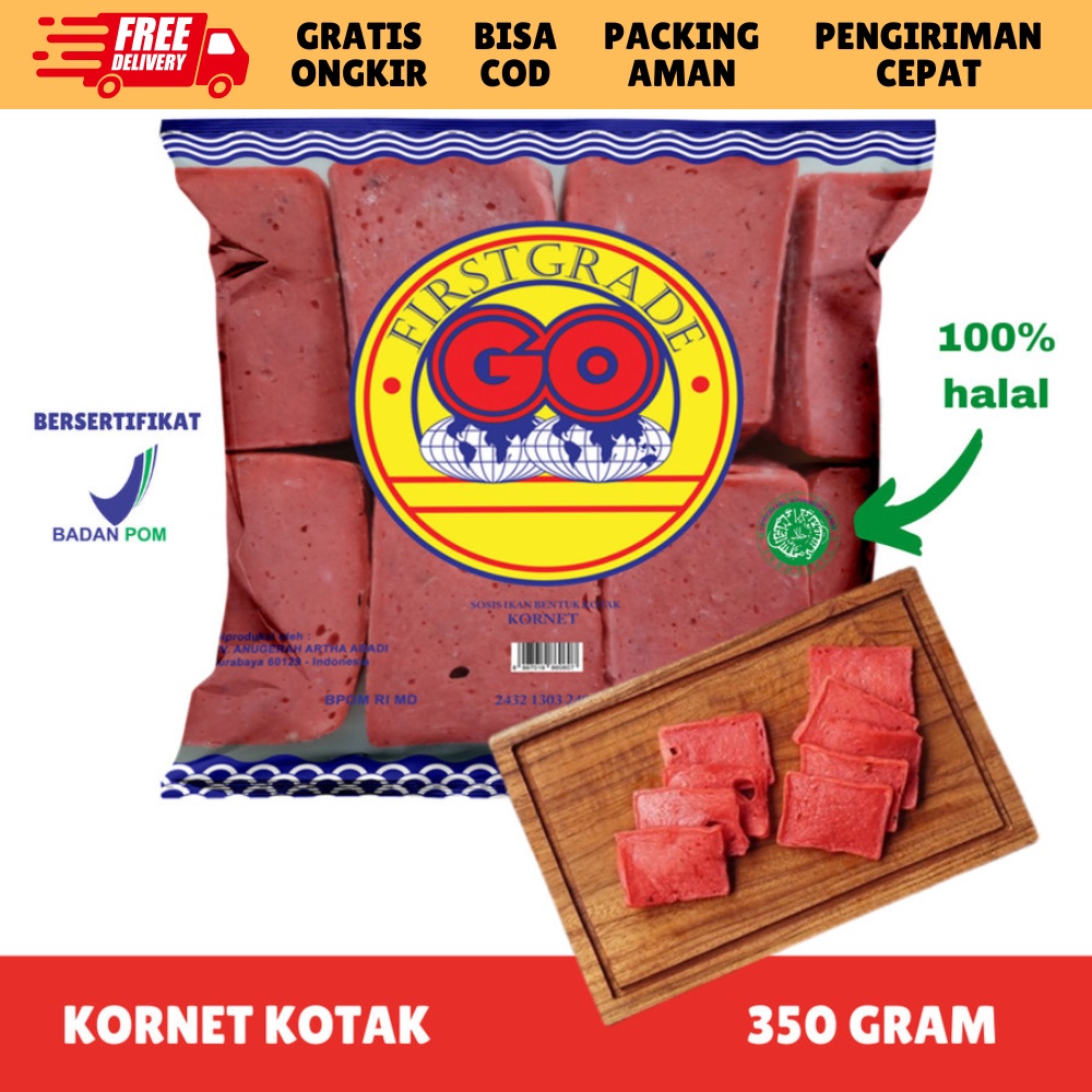 Jual [FROZEN FOOD GO] KORNET IKAN KOTAK ISI 32 (350GR) MAKANAN INSTAN ...