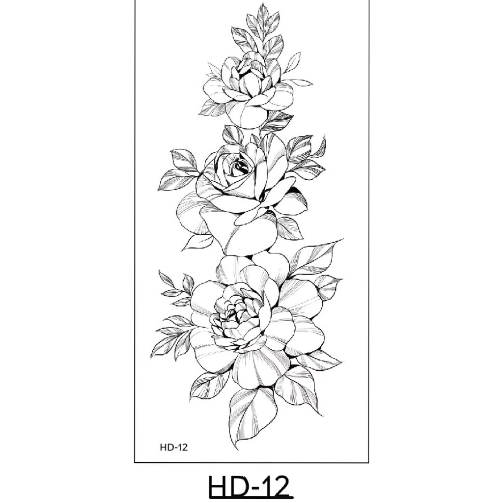 Jual 1 Lembar Temporary Tattoo Sticker Motif Bunga Fresh Waterproof ...