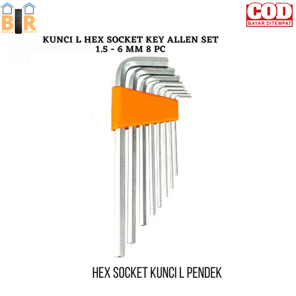 Jual Kunci Set L Hexagonal Bintang Bulat Panjang Pendek Kombinasi Key ...