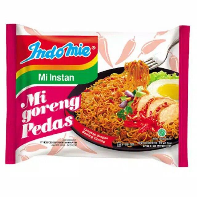 Jual Paket 5 Mi Instan Indomie Goreng Pedas Kemasan Pink Asli | Shopee ...