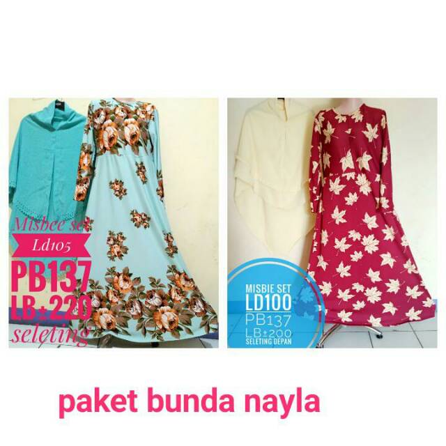 Jual Paket gamis misbie 2pc | Shopee Indonesia