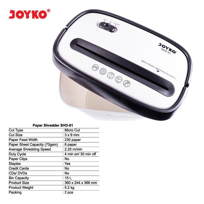 Jual mesin penghancur kertas paper shredder shreder joyko shd 01 micro ...