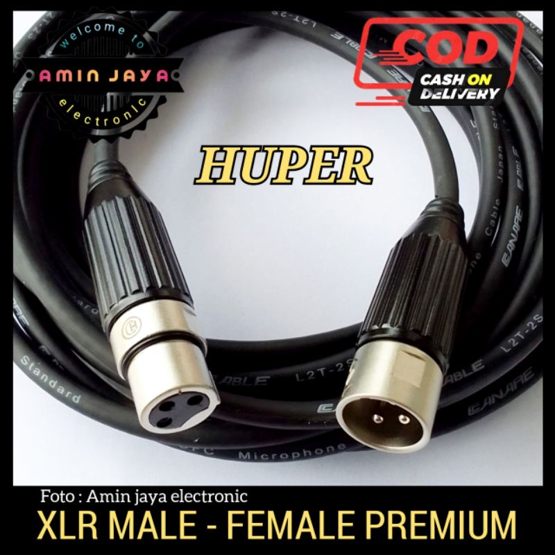 Jual KABEL JACK XLR MALE TO FEMALE KABEL PHANTOM POWER HIGH PERFOMANCE ...