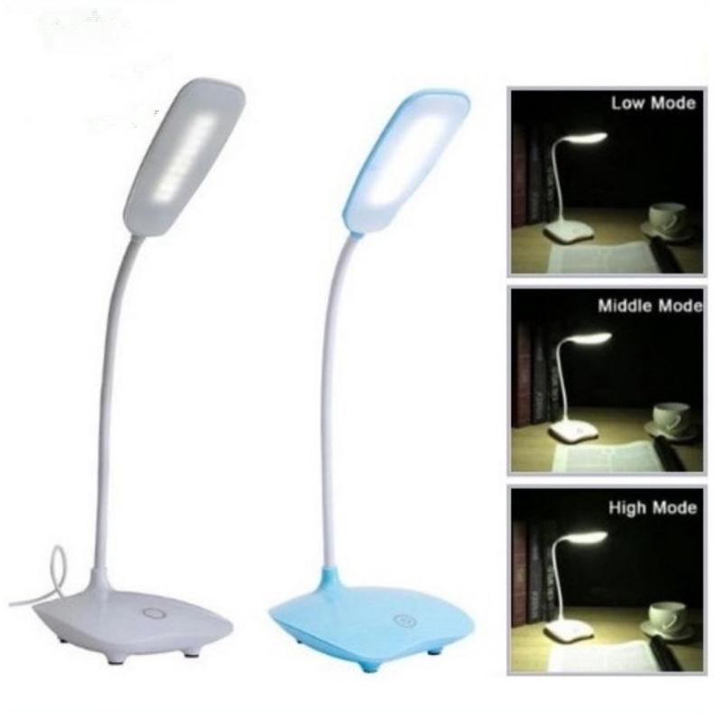 Jual lampu meja lampu usb sentuh lampu belajar 14 led rechargeable ...
