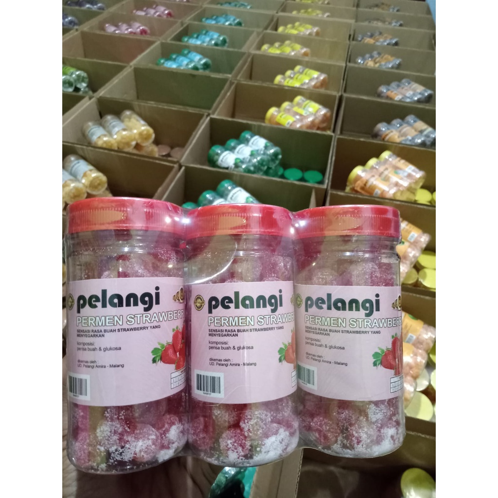 Jual PERMEN BOTOL RASA STRAWBERRY - 150gr | Shopee Indonesia