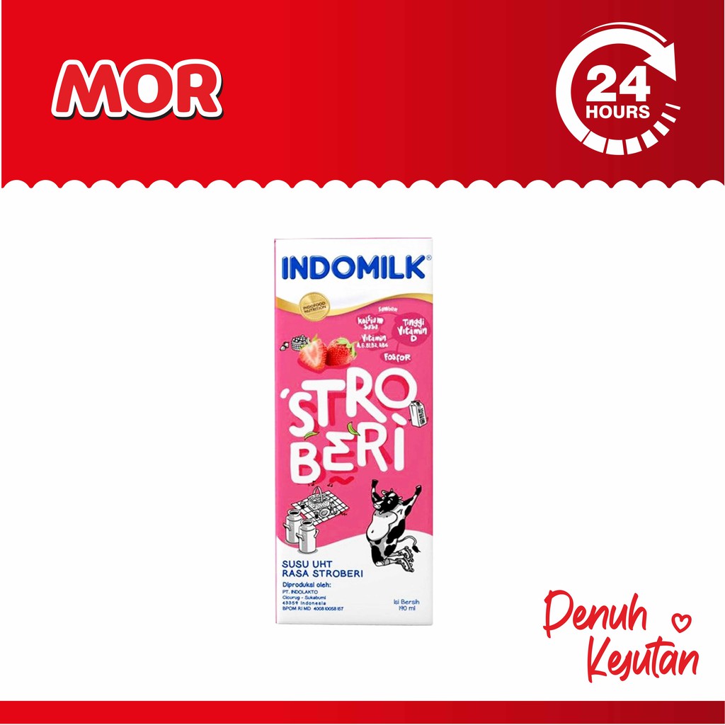 Jual INDOMILK Susu UHT Rasa Stroberi Milk Strawberry Kotak 180 ml ...