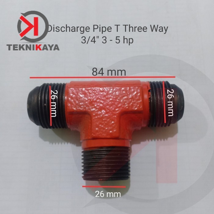 Jual Discharge Pipe T Three Way Tee Konektor 3/4 Inch 3-5 Hp | Shopee ...