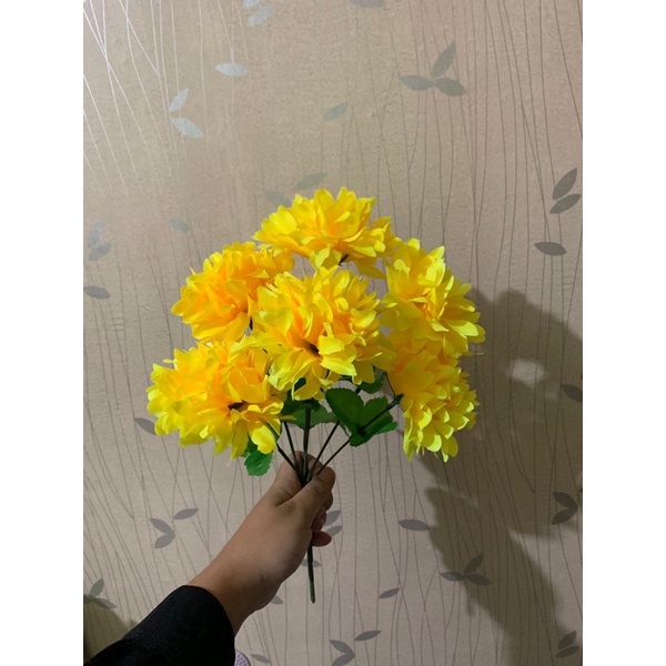 Jual BUNGA ARTIFICIAL POM-POM 7 TANGKAI KUNTUM / BUNGA PLASTIK DEKORASI ...