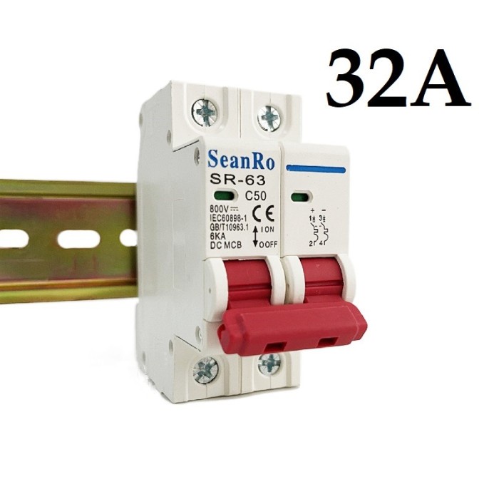 Jual MCB DC 63A 800V 2P CIRCUIT BREAKER INVERTER SCC PV SOLAR PANEL 2 ...