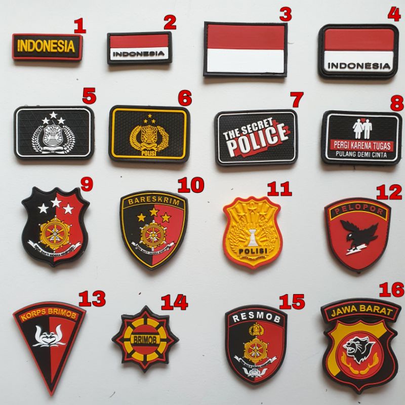 Jual TEMPELAN LOGO EMBLEM KARET VELCRO/PATCH RUBBER KARET LOGO POLRI ...