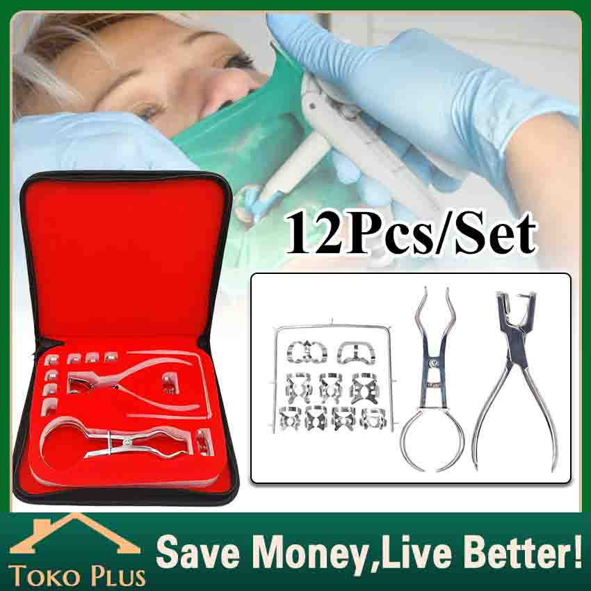 Jual 12Pcs Dental Rubber Dam Kit Rubberdam Isolation Puncher Set Pack Isolation Starter Kit ...