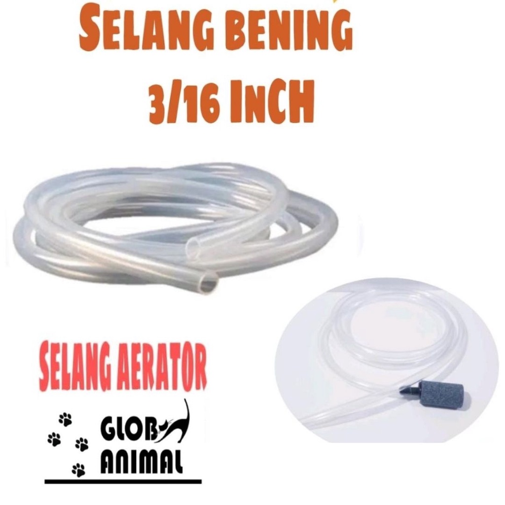 Jual ECER 1 METER SELANG AERATOR SELANG BENING 3/16 INCH SELANG PUSO ...