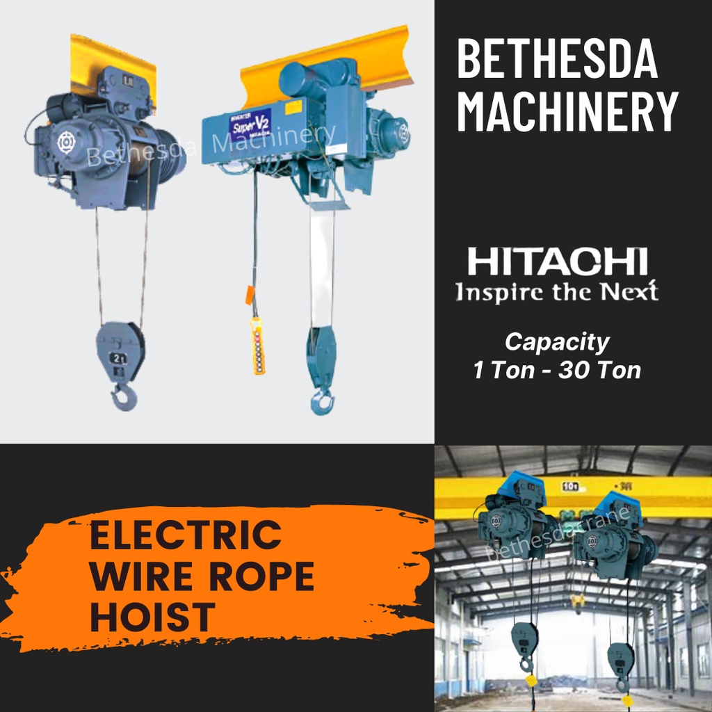 Jual Wire Rope Hoist 15 Ton 8 Meter Merk Hitachi 3 Phase | Shopee Indonesia