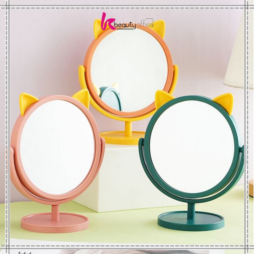 Jual KB-K88 Cermin Make Up Motif Kuping Kucing / Kaca Make Up Bulat ...